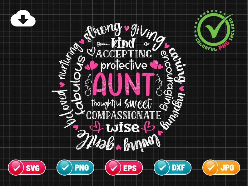 Aunt SVG PNG EPS | Aunt Definition Svg | Auntie Svg | Family Svg ...