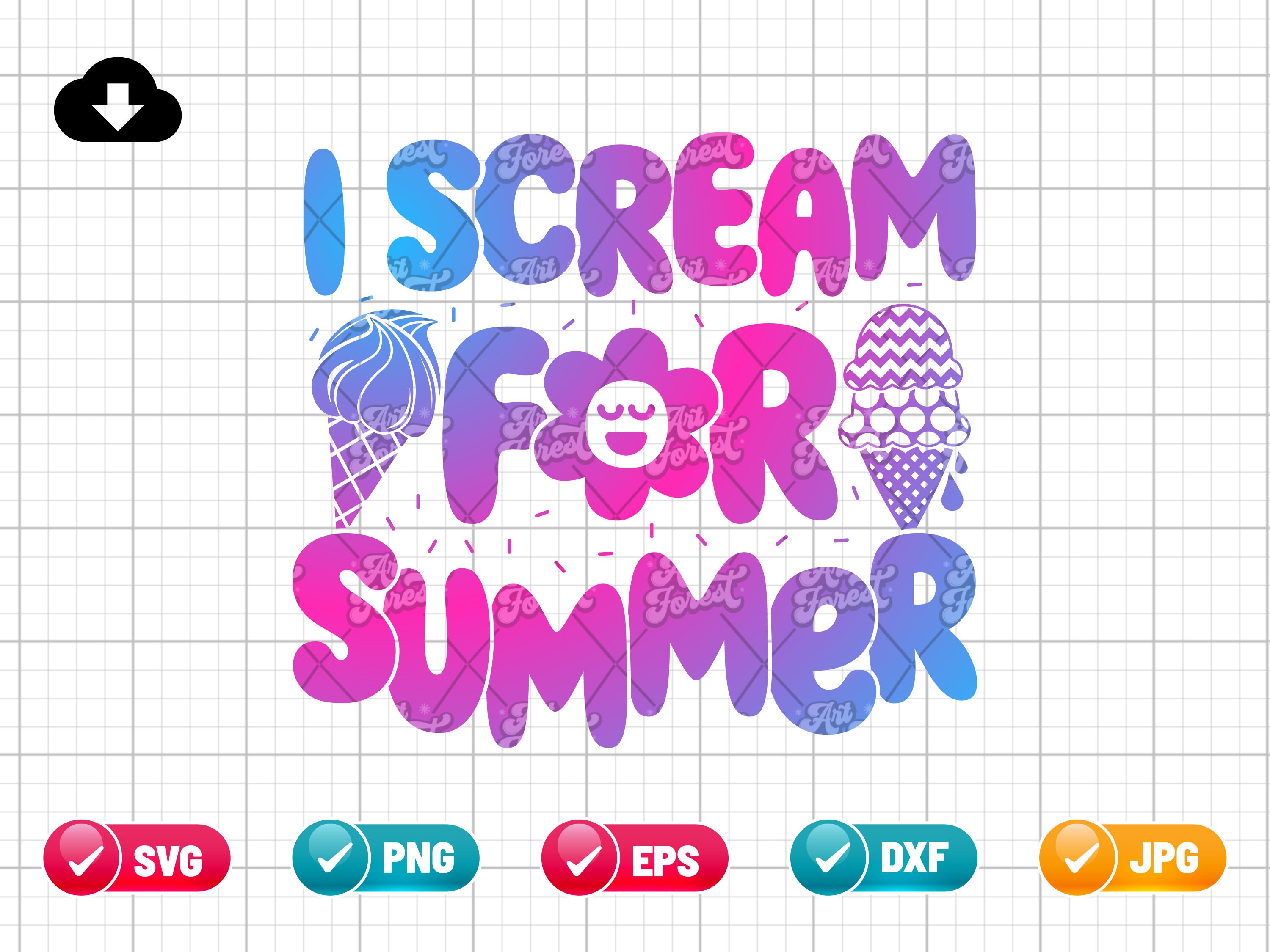 I Scream for Summer SVG PNG EPS | Png & Cricut File Digital Download - Etsy