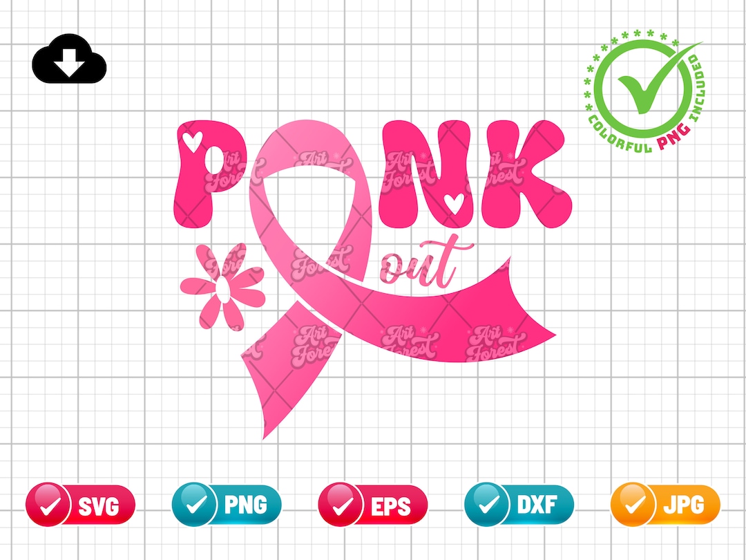 Pink Out SVG PNG EPS | Breast Cancer Awareness | Pink Ribbon | Cancer ...