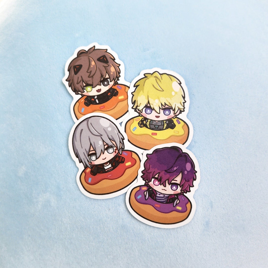 Nijisanji EN 2in Washi Stickers Noctyx Donuts Alban Knox, Sonny Brisko, Fulgur Ovid, Uki Violeta ...