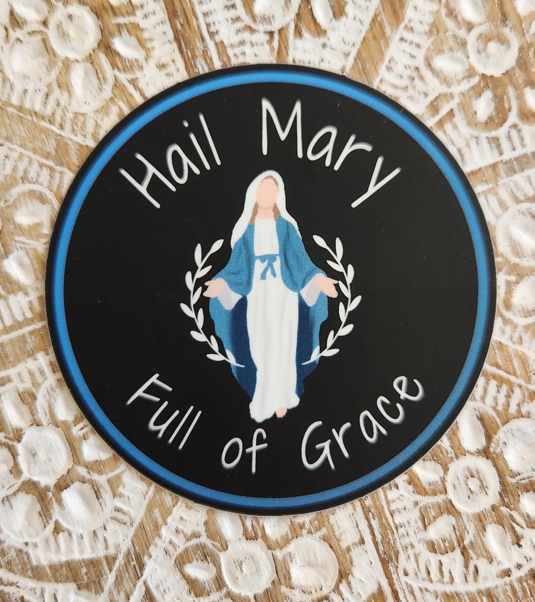 Catholic Sticker Christian Sticker hail Mary Full of Grace - Etsy