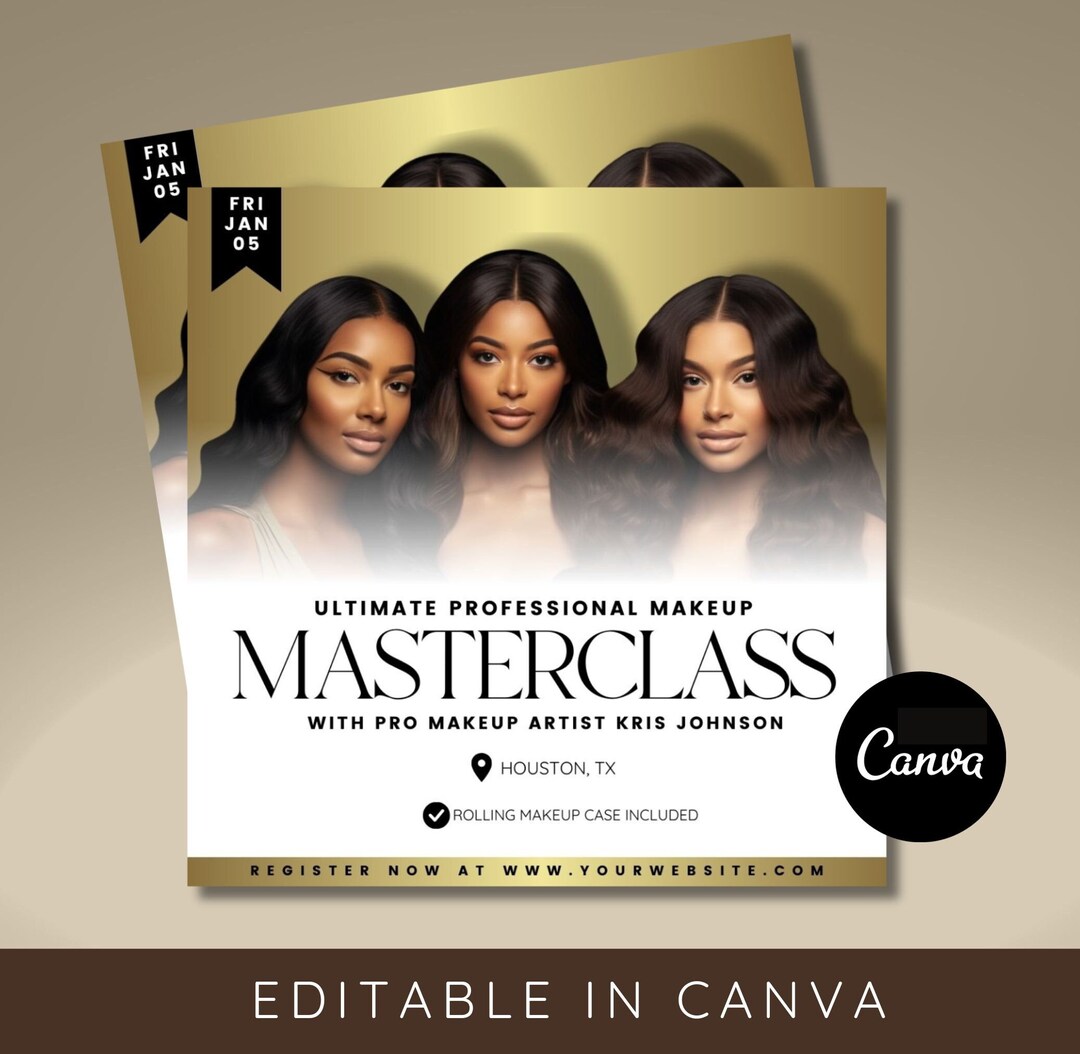 Editable Makeup Masterclass Template | Canva Beauty Tutorial | Design ...
