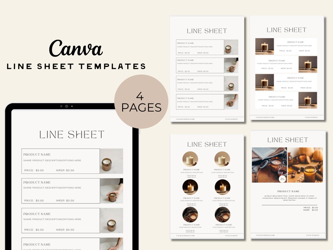 Wholesale Catalog | Editable Line Sheet Template | Pricing Ebook ...