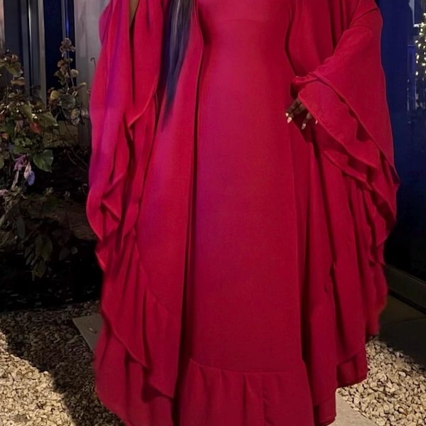 Dark Red Abaya - Etsy