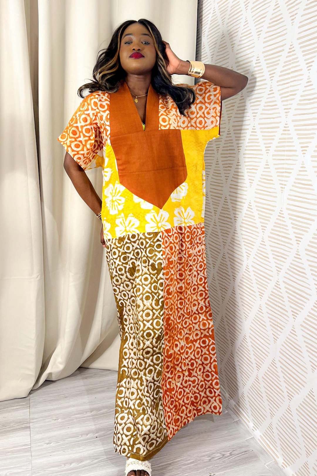 African Ankara Boubou Dress, African Print Dress, Nigerian Dress, Tie ...