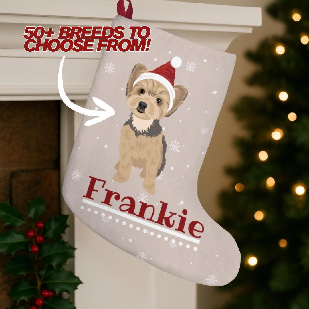 Dog Christmas Stocking Personalized With Name | Custom Pet Stocking ...