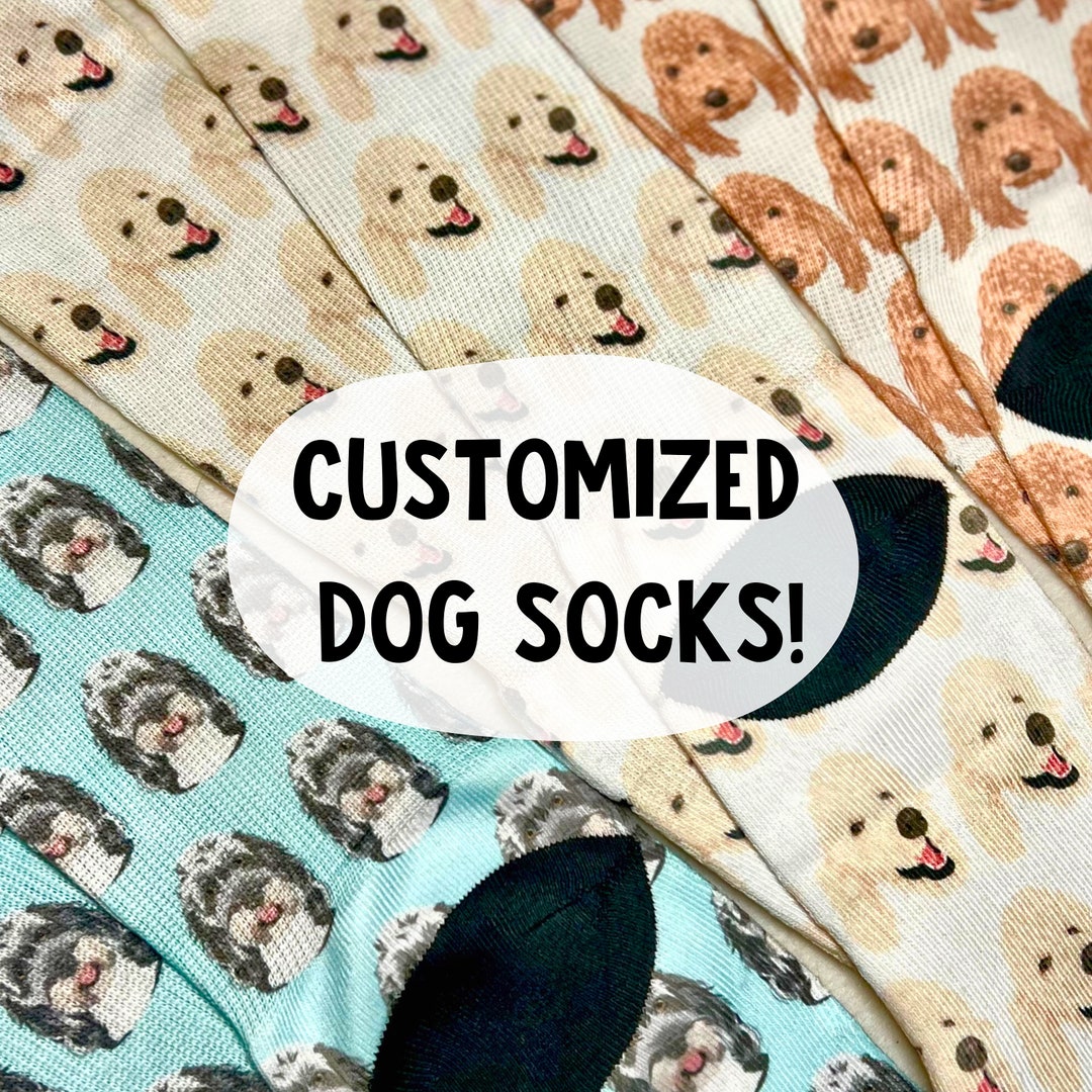 Custom Goldendoodle Socks Using Photo & Color, Personalized Dog Socks ...