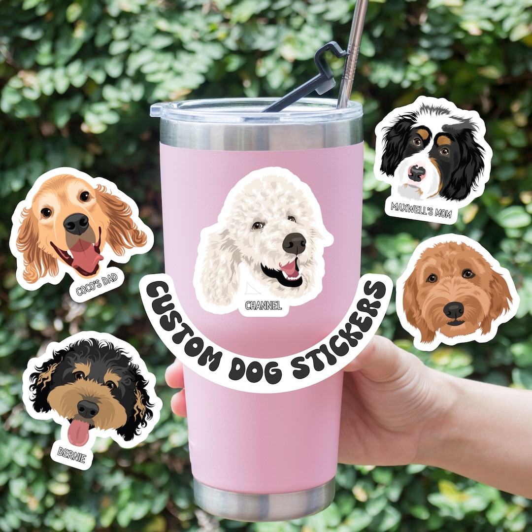 Unique Dog Face Sticker Set Personalized Golden Doodle Decals for ...