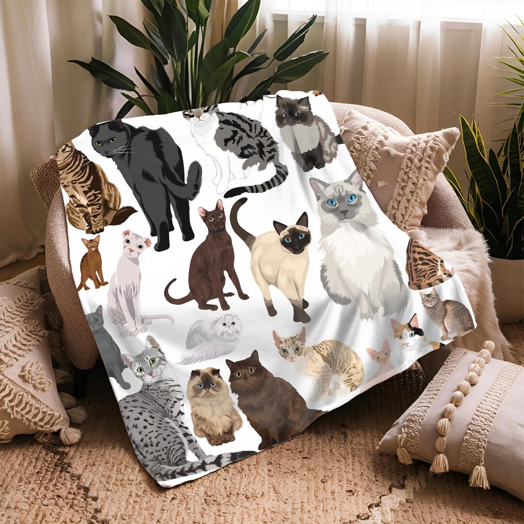 Cat Blanket, Custom Cat Blanket, Blanket for Cat Bed, Cat Mom Gifts ...