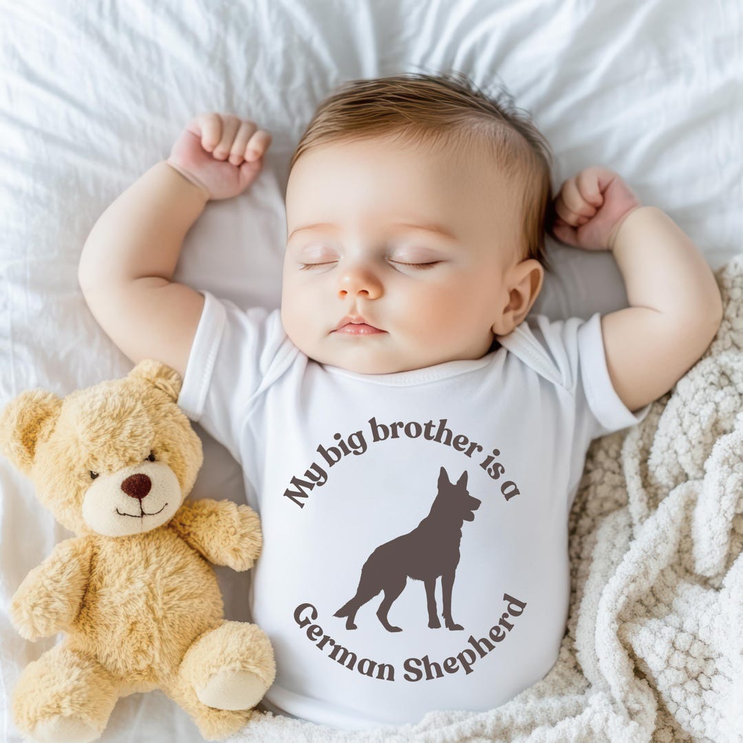 German Shepherd Baby Bodysuit for Dog Loving Families, Cute Baby ...