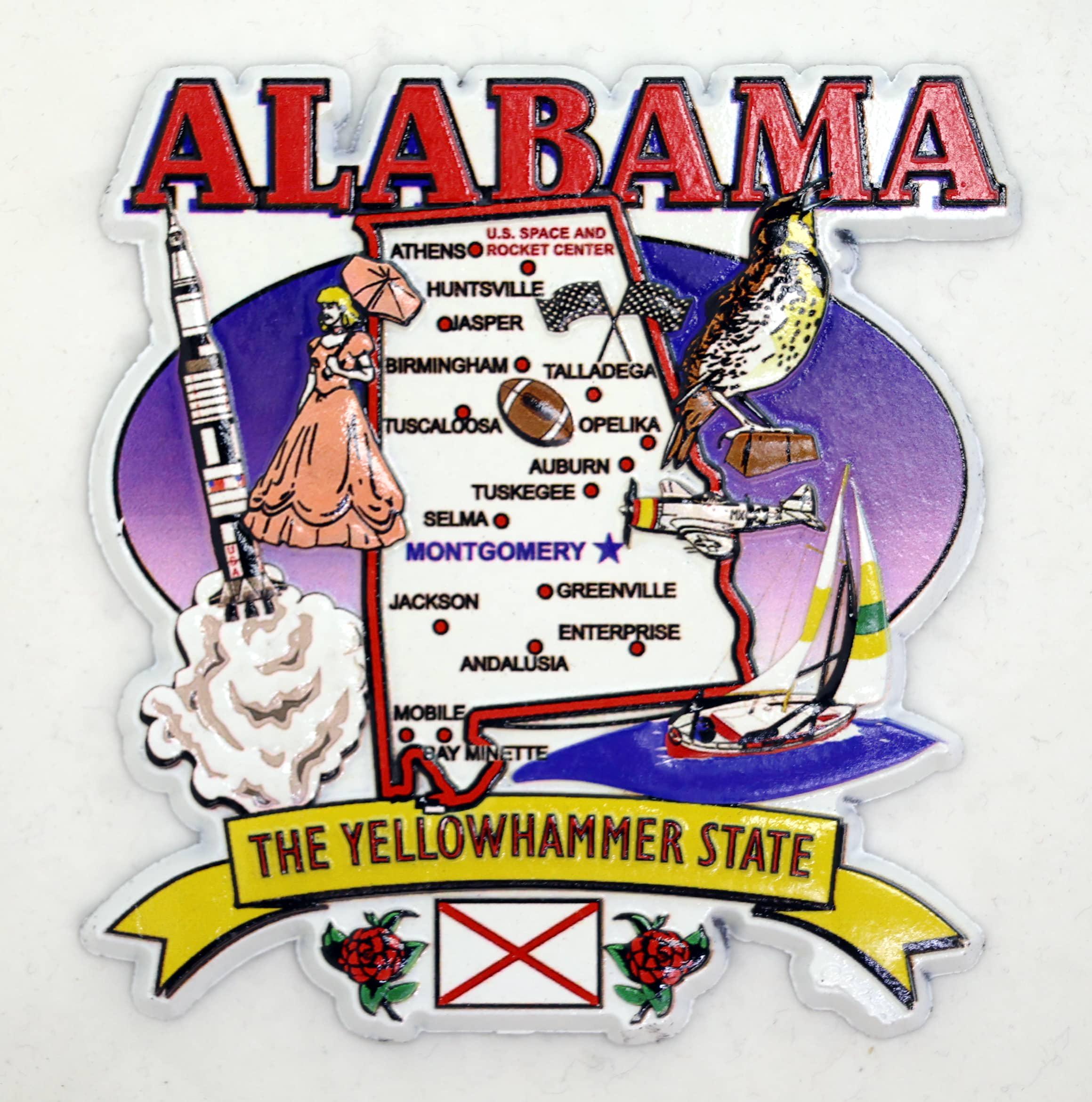 Alabama State Elements Map Fridge Collectible Souvenir Magnet - Etsy