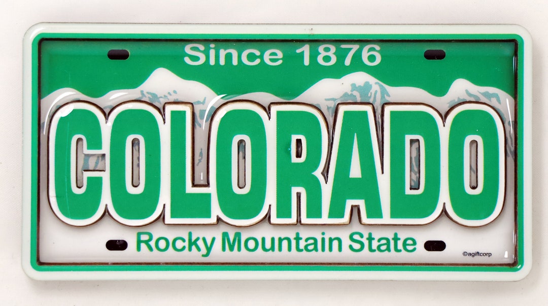Colorado License Plate Dual Layer Mdf Magnet 2" X 4" - Etsy