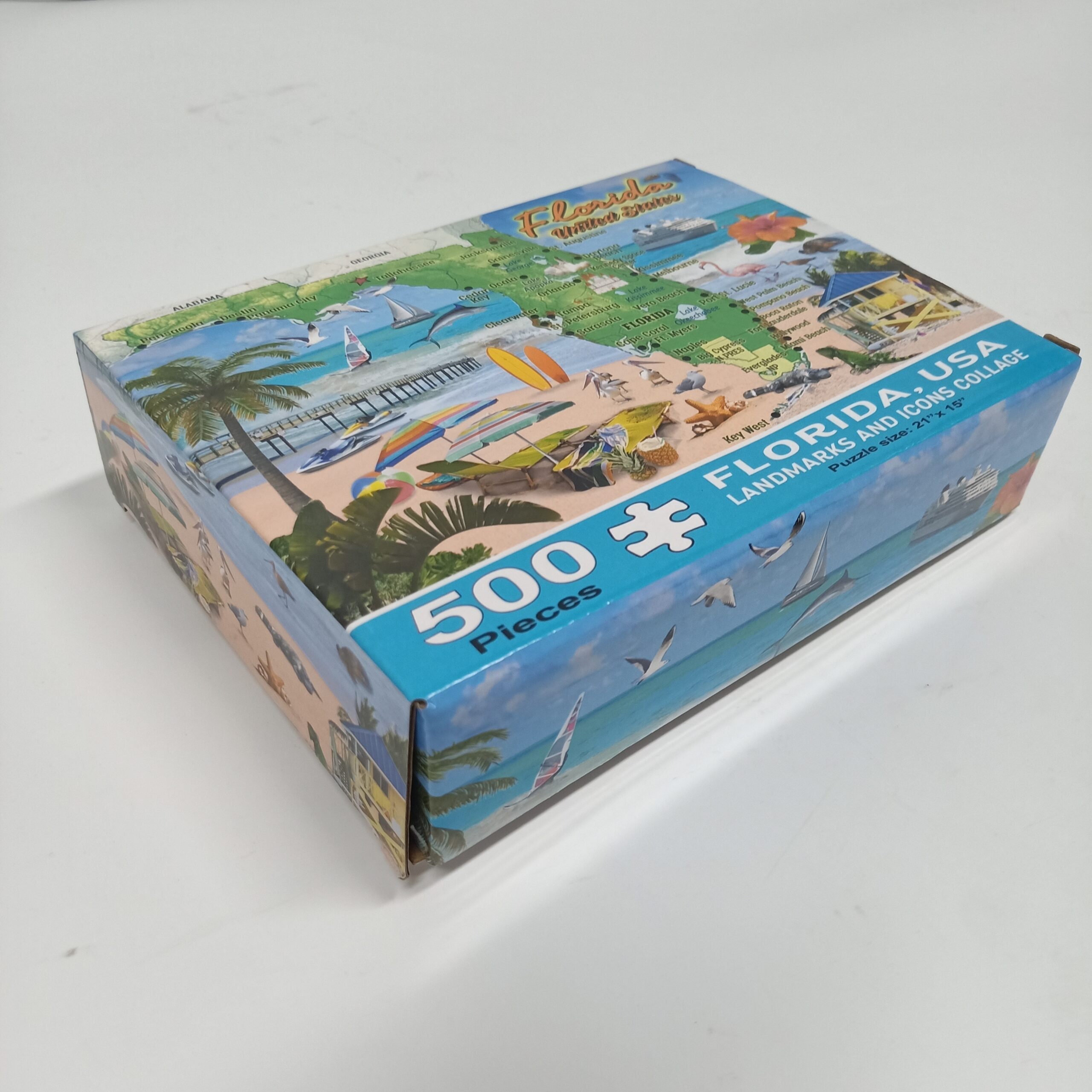 Florida Map Giant Game Puzzle 500 Pcs - Etsy