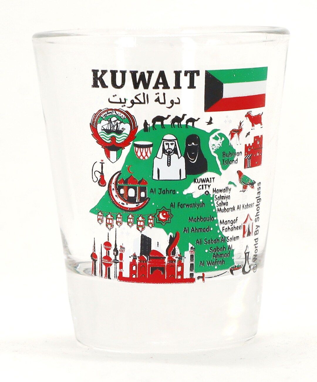Kuwait Landmarks and Icons Collage Shot Glass - Etsy