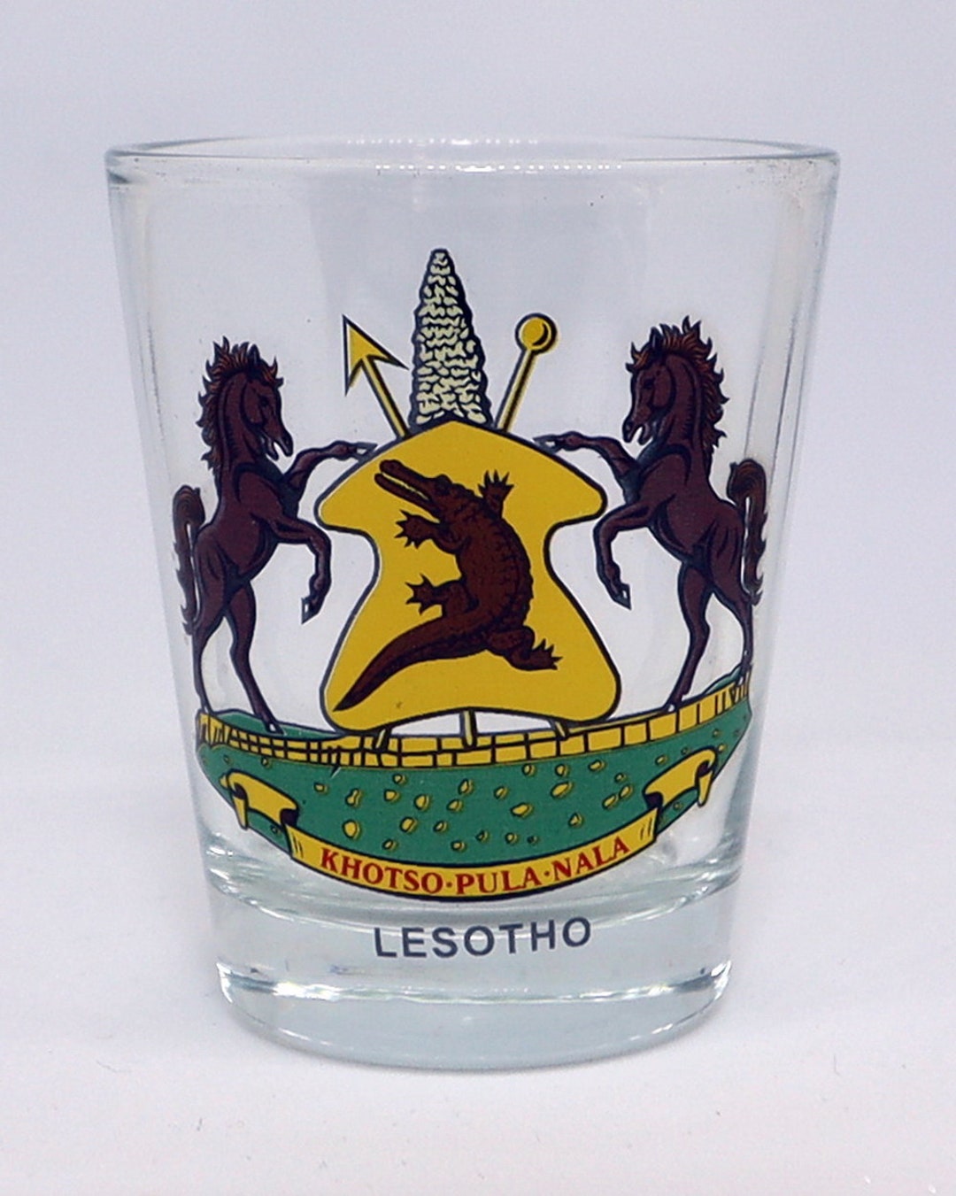 Lesotho Coat of Arms Shot Glass - Etsy