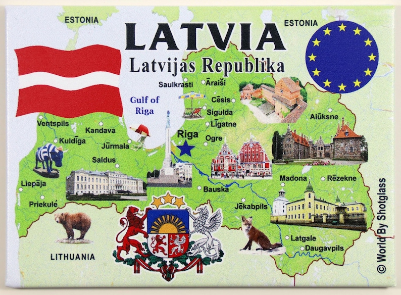 Latvia EU Series Souvenir Fridge Magnet 2.5 Inches X 3.5 Inches - Etsy