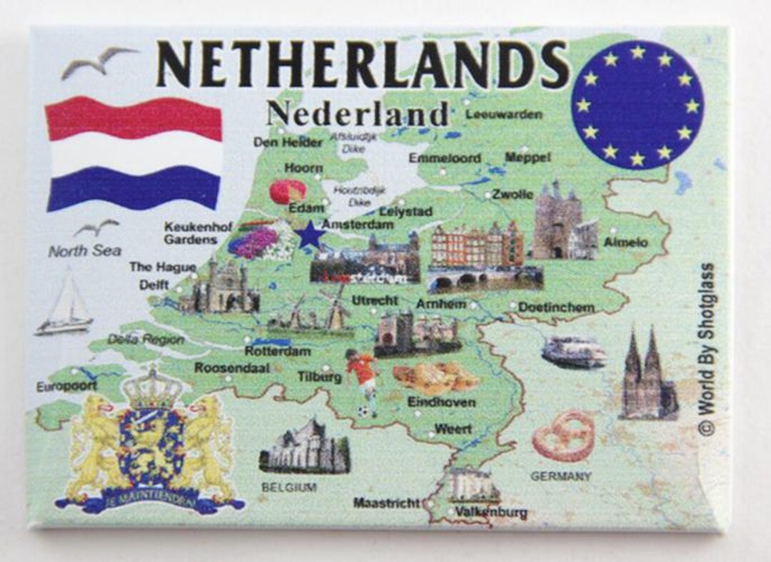 Netherlands EU Series Souvenir Fridge Magnet 2.5" X 3.5" - Etsy