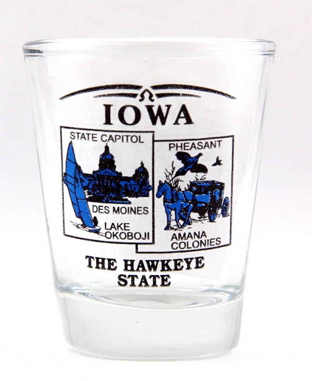 Iowa State Scenery Blue New Shot Glass - Etsy