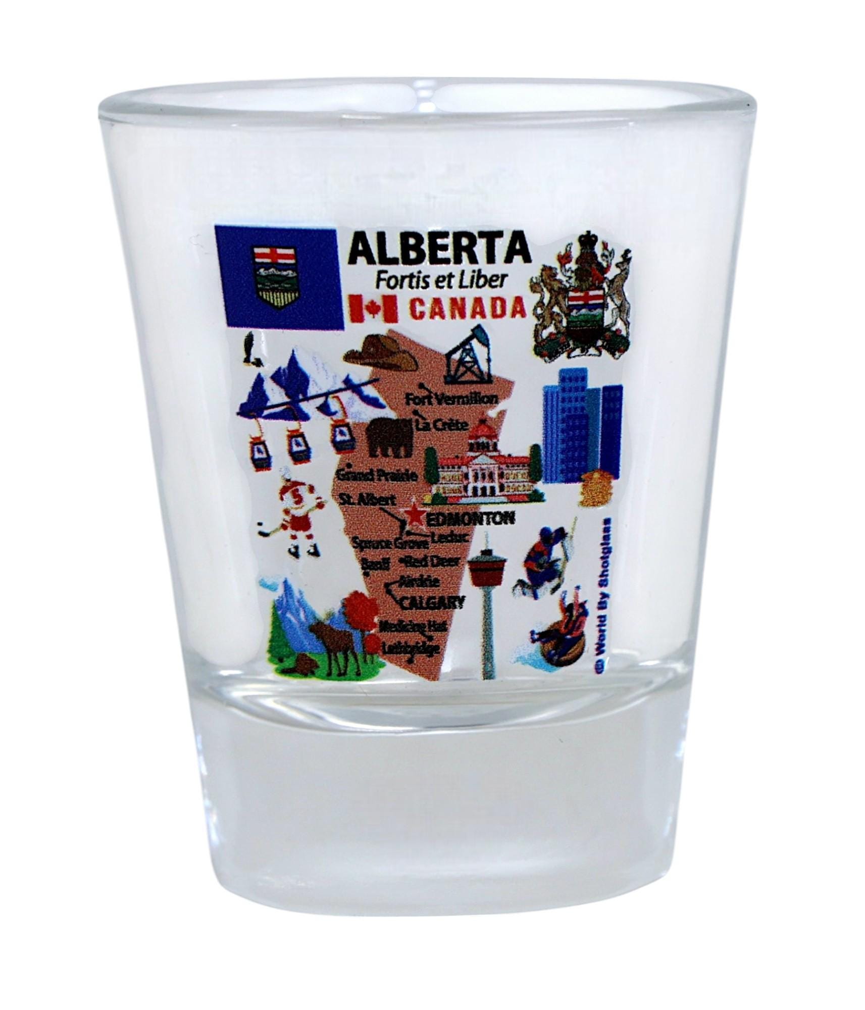 Alberta Canada Map and Attractions Collage Shot Glass - Etsy