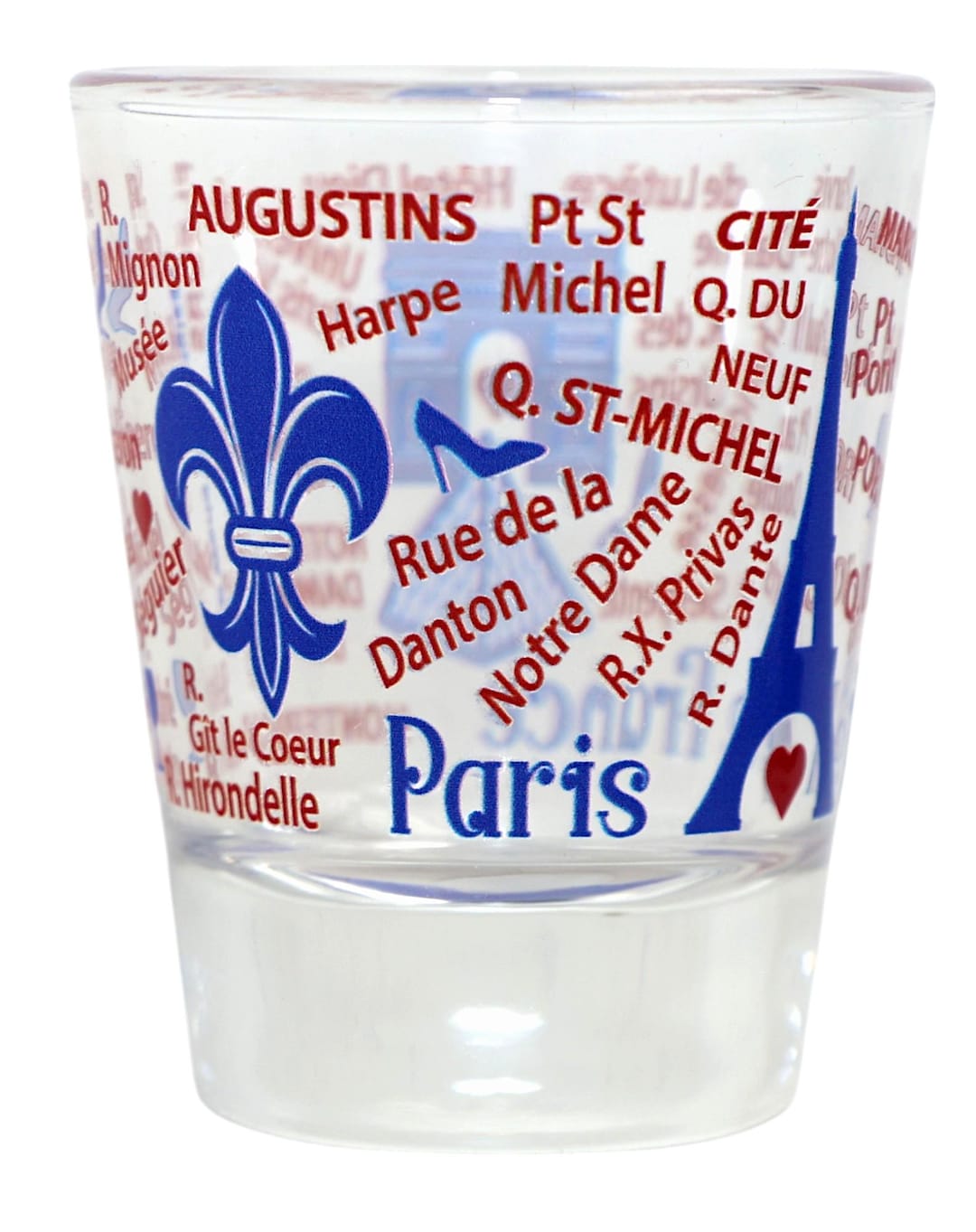 Paris France Eiffel Tower and Map Blue Shot Glass - Etsy
