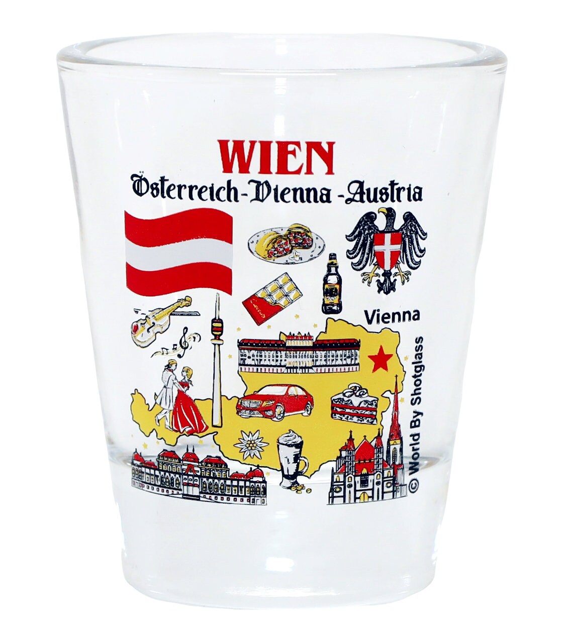 Vienna (wien) Austria Landmarks and Icons Collage Shot Glass - Etsy