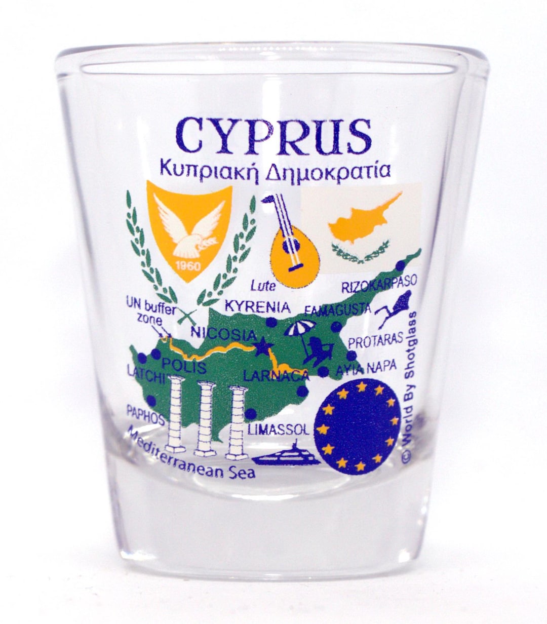 Cyprus EU Series Landmarks and Icons Shot Glass - Etsy