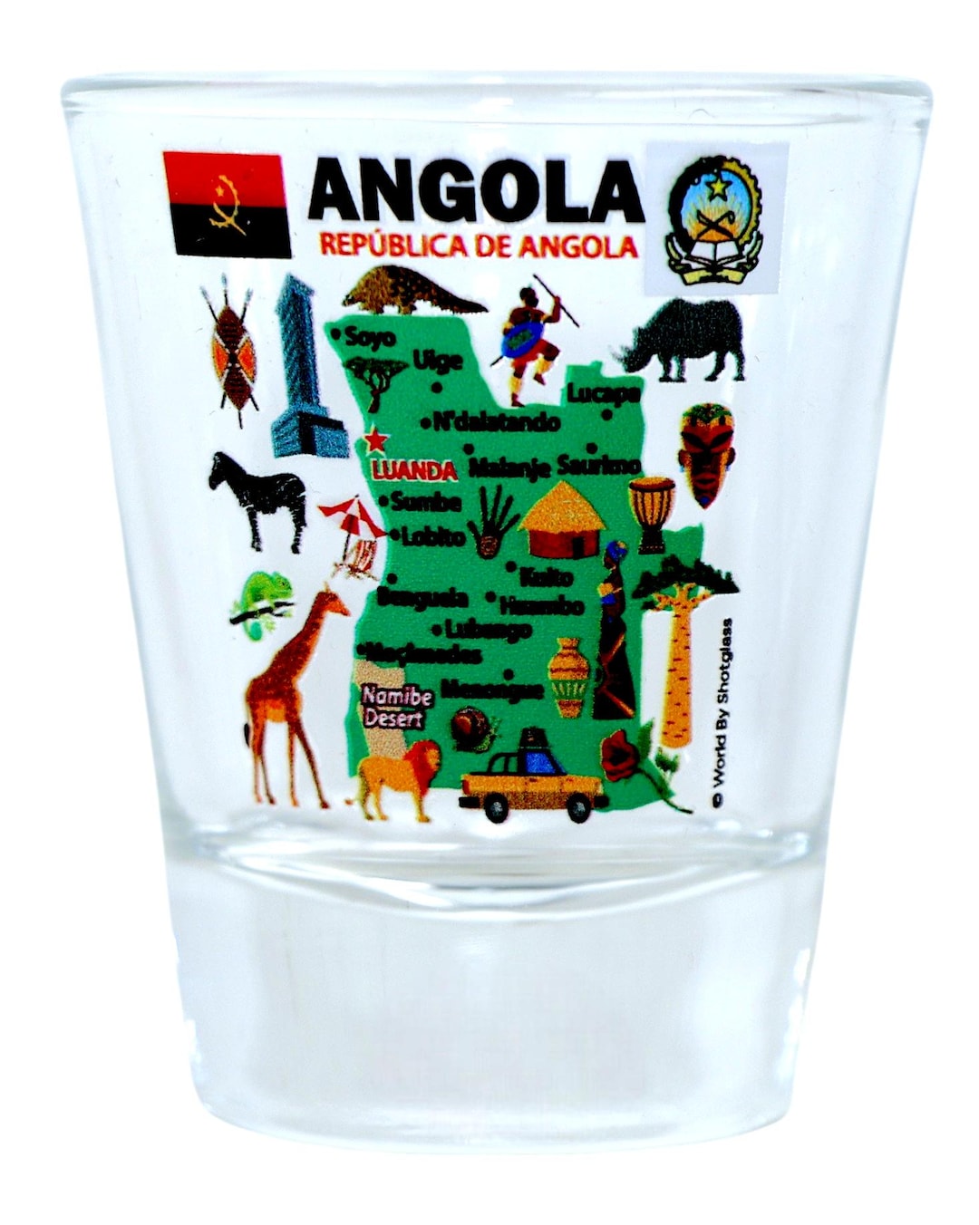 Angola Landmarks and Icons Collage Shot Glass - Etsy