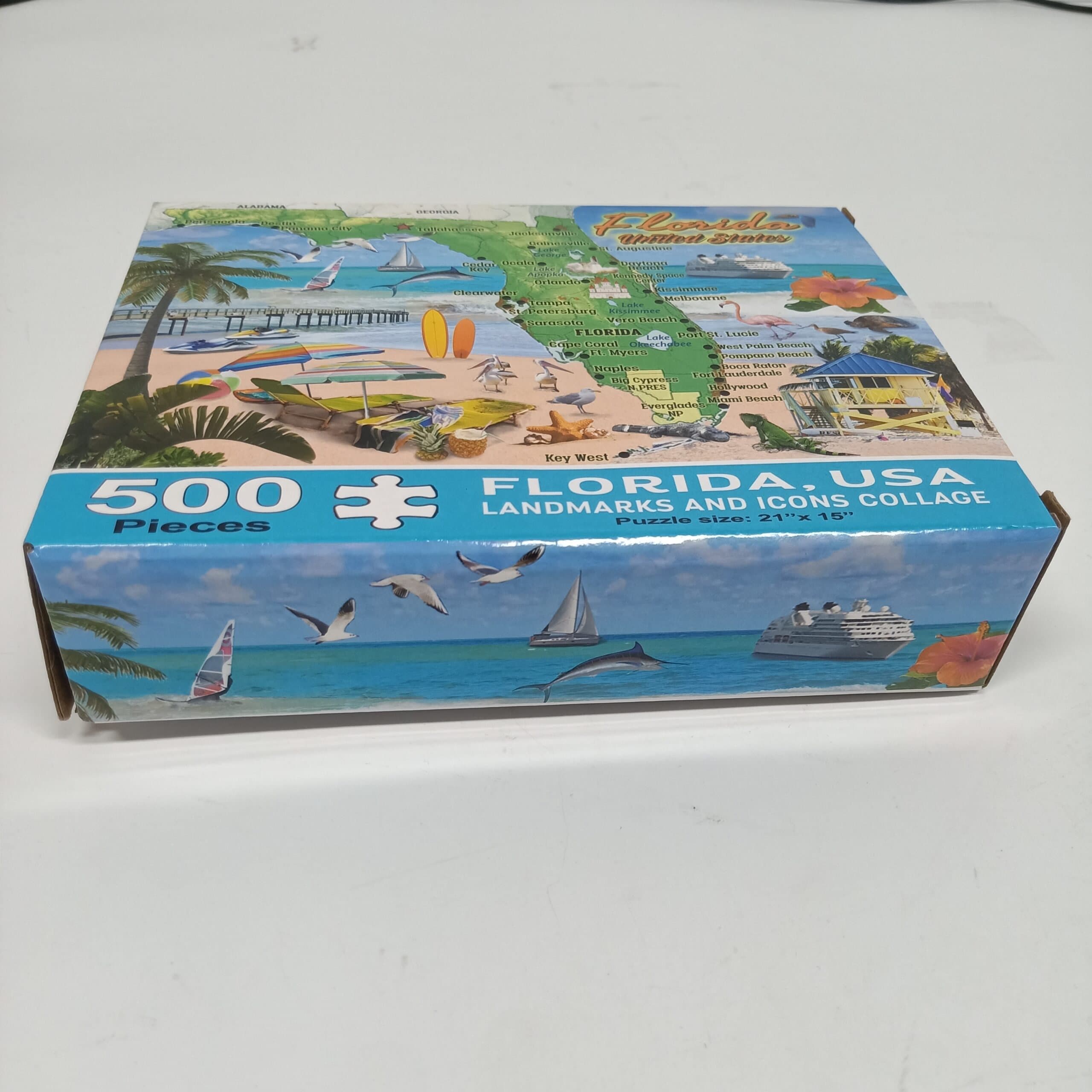 Florida Map Giant Game Puzzle 500 Pcs - Etsy