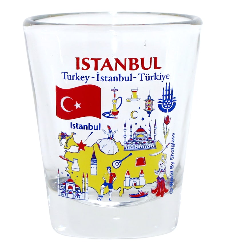Istanbul Turkey Landmarks and Icons Collage Shot Glass - Etsy