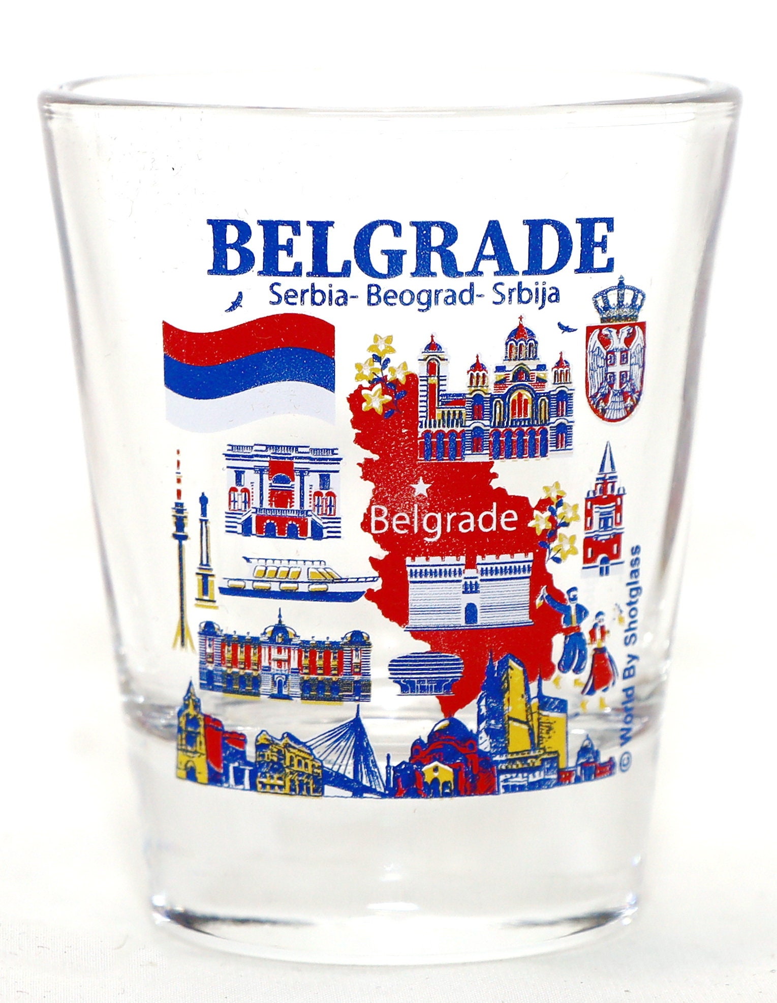 Belgrade Serbia Landmarks and Icons Collage Shot Glass - Etsy