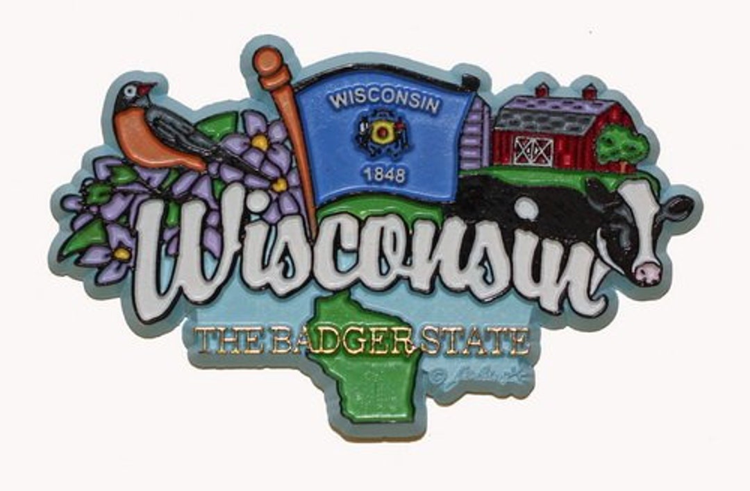 Wisconsin State Elements Fridge Collectible Souvenir Magnet - Etsy