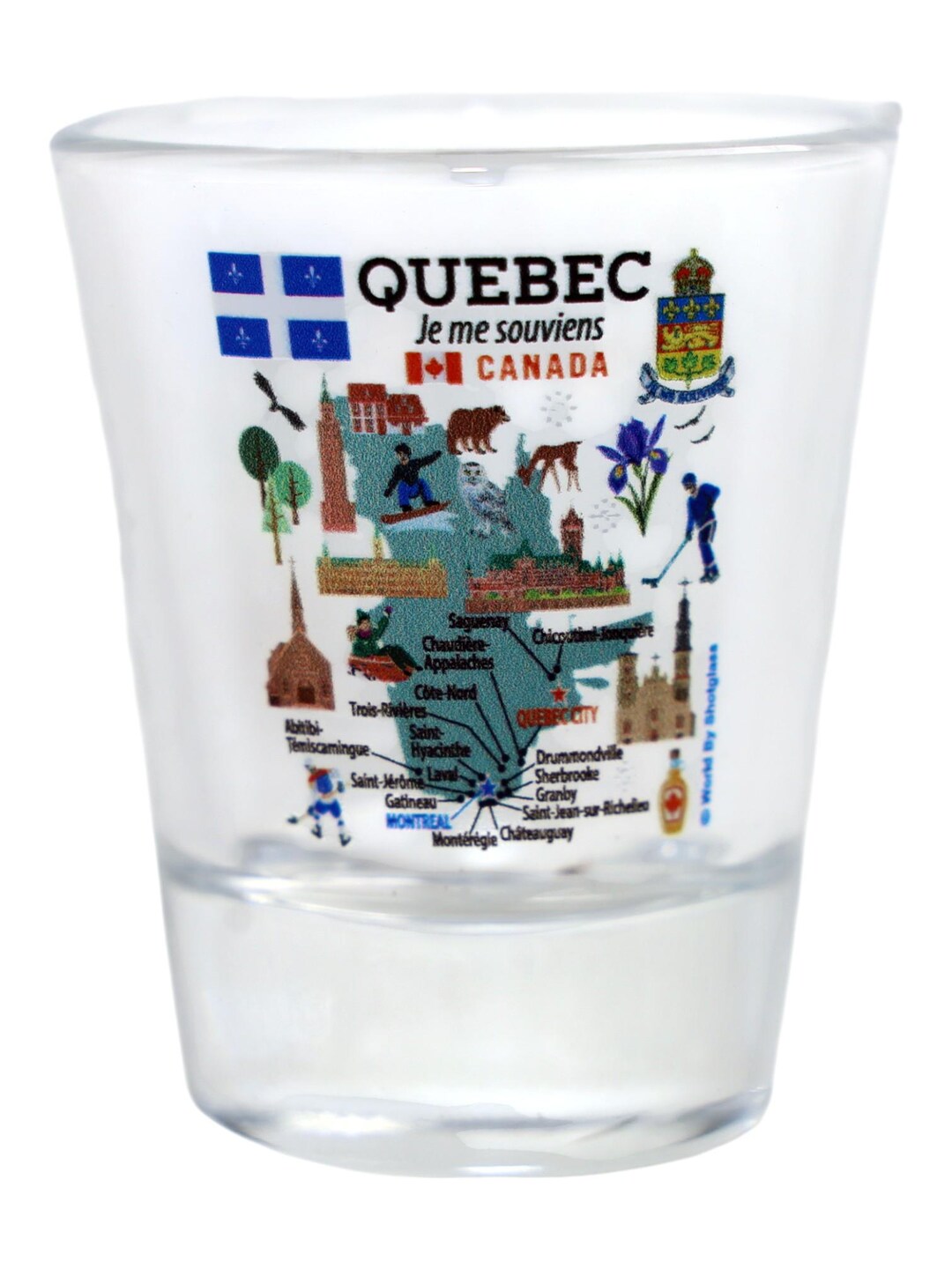 Quebec Canada Map and Attractions Collage Shot Glass - Etsy