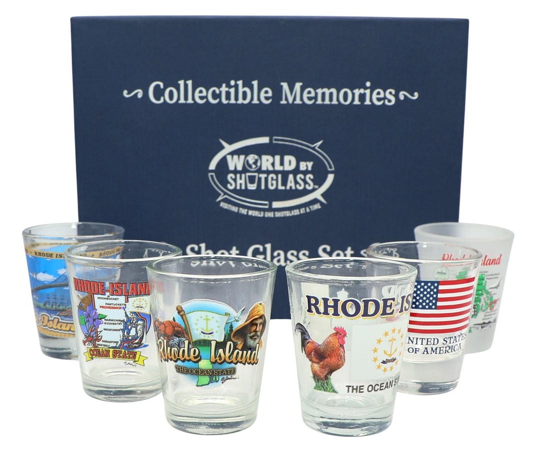 Rhode Island United States USA Souvenir Boxed Shot Glass Set (set of 6 ...