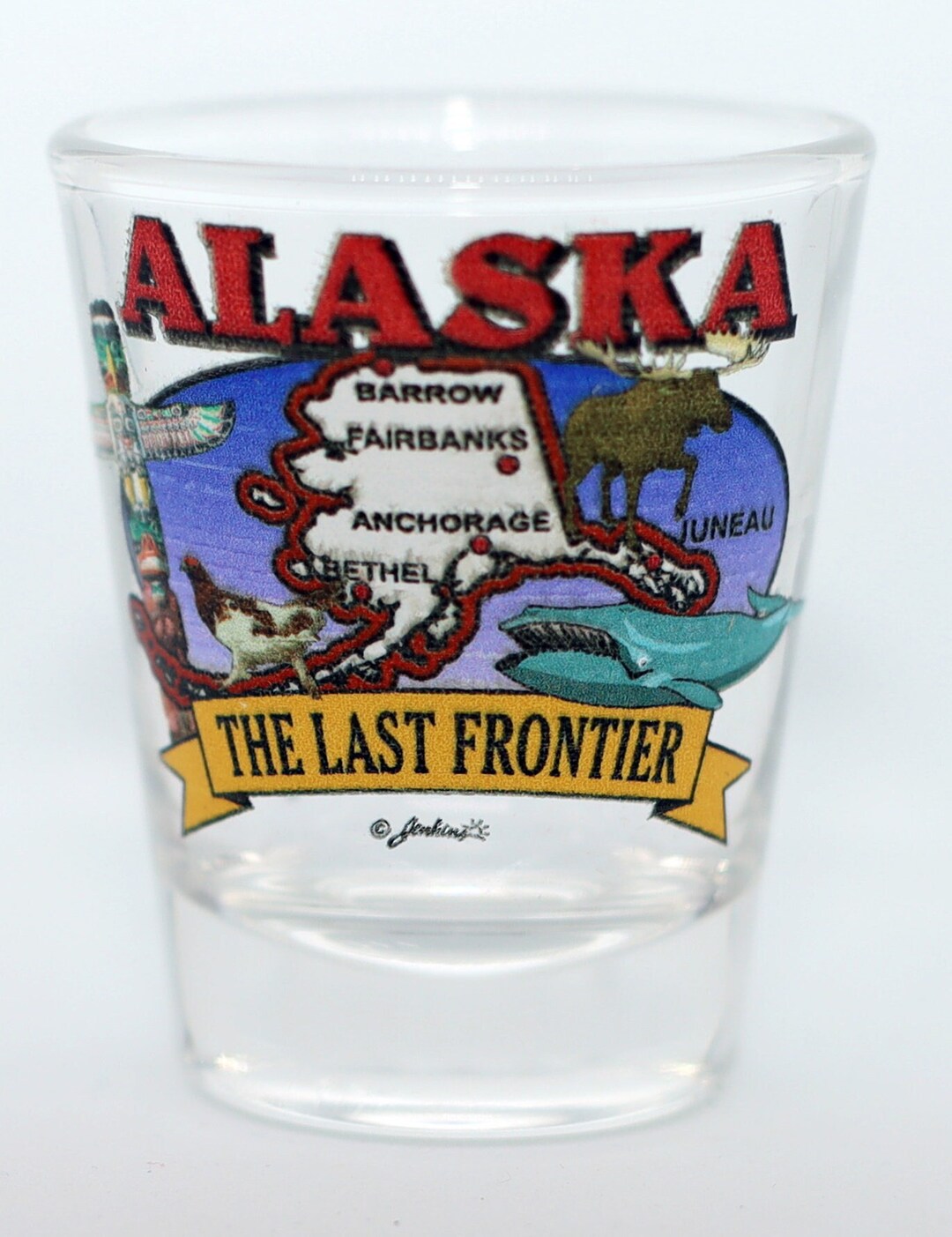 Alaska State Elements Map Shot Glass - Etsy