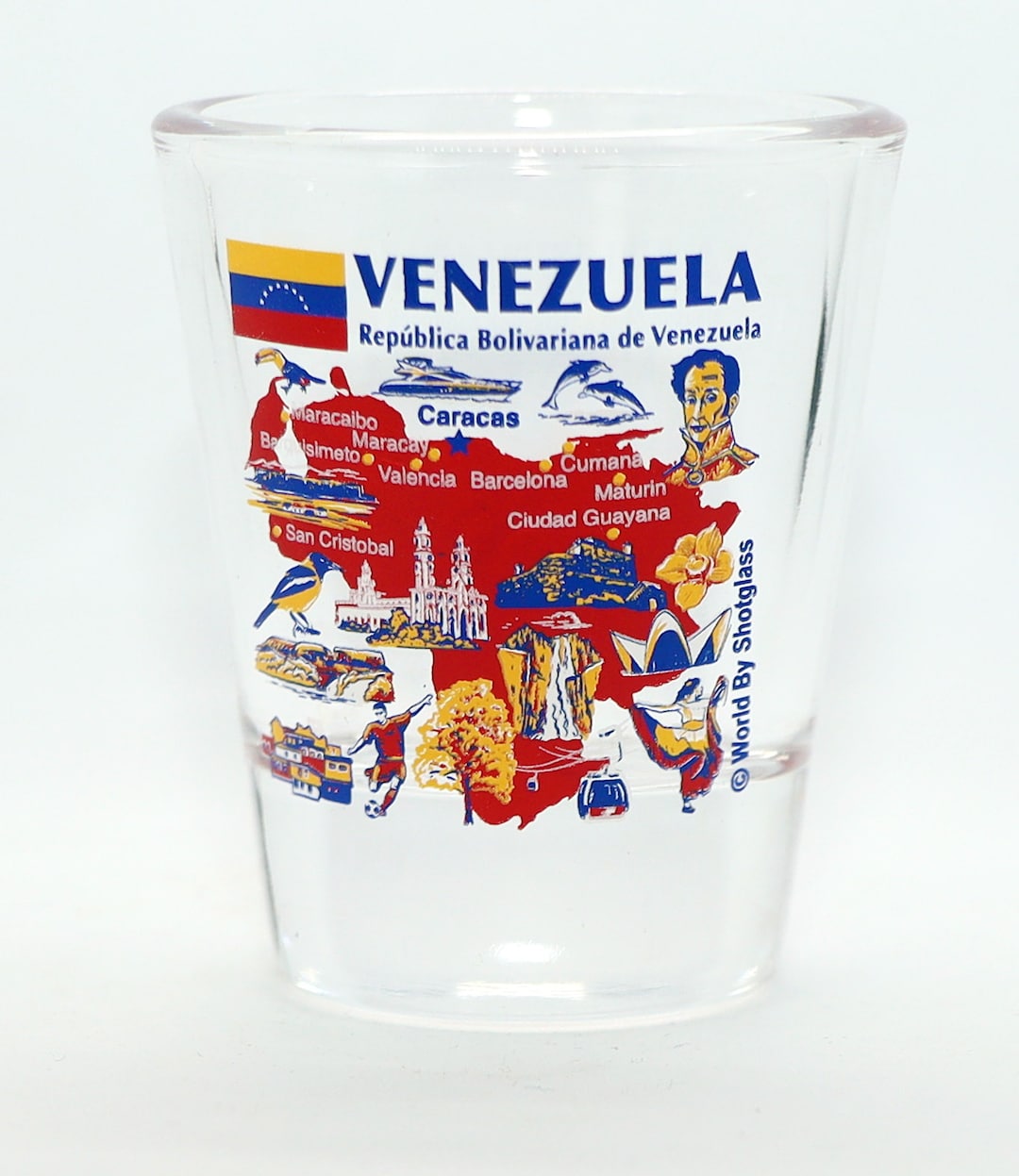 Venezuela Landmarks and Icons Collage Shot Glass - Etsy