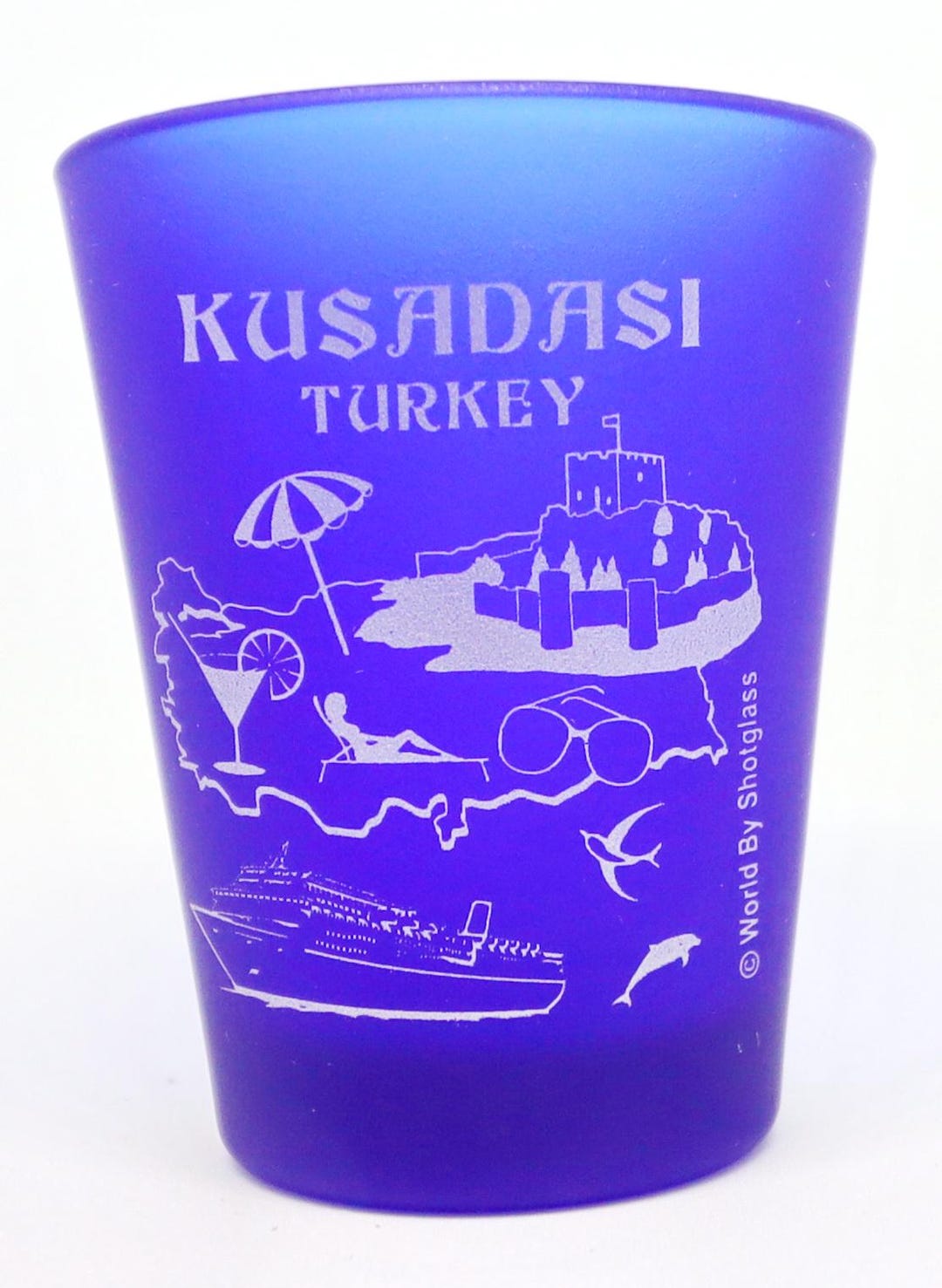 Kusadasi Turkey Cobalt Blue Frosted Shot Glass - Etsy