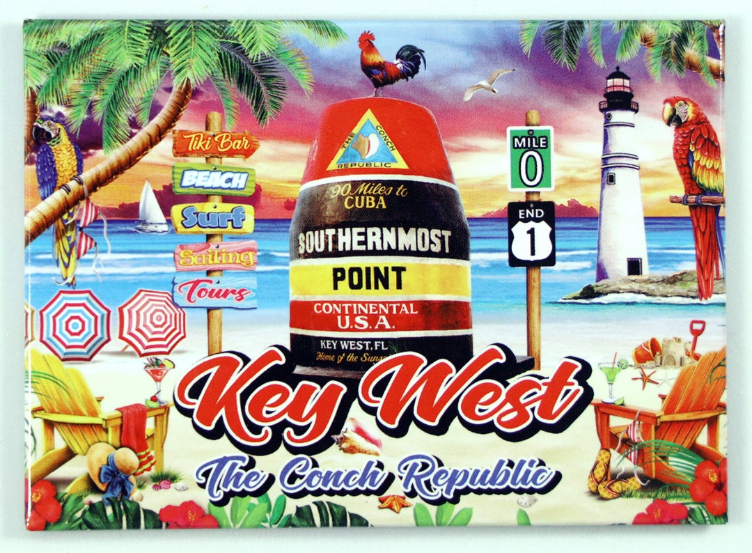 Key West Florida Scene Pop Art Magnet 2.5" X 3.5" - Etsy