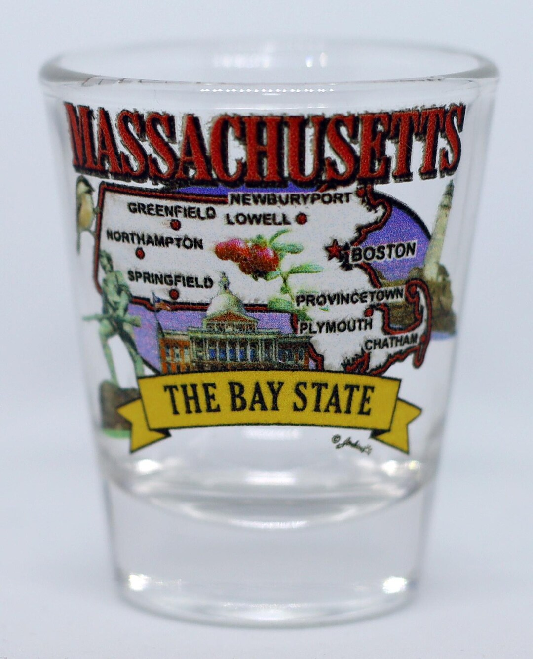 Massachusetts State Elements Map Shot Glass - Etsy