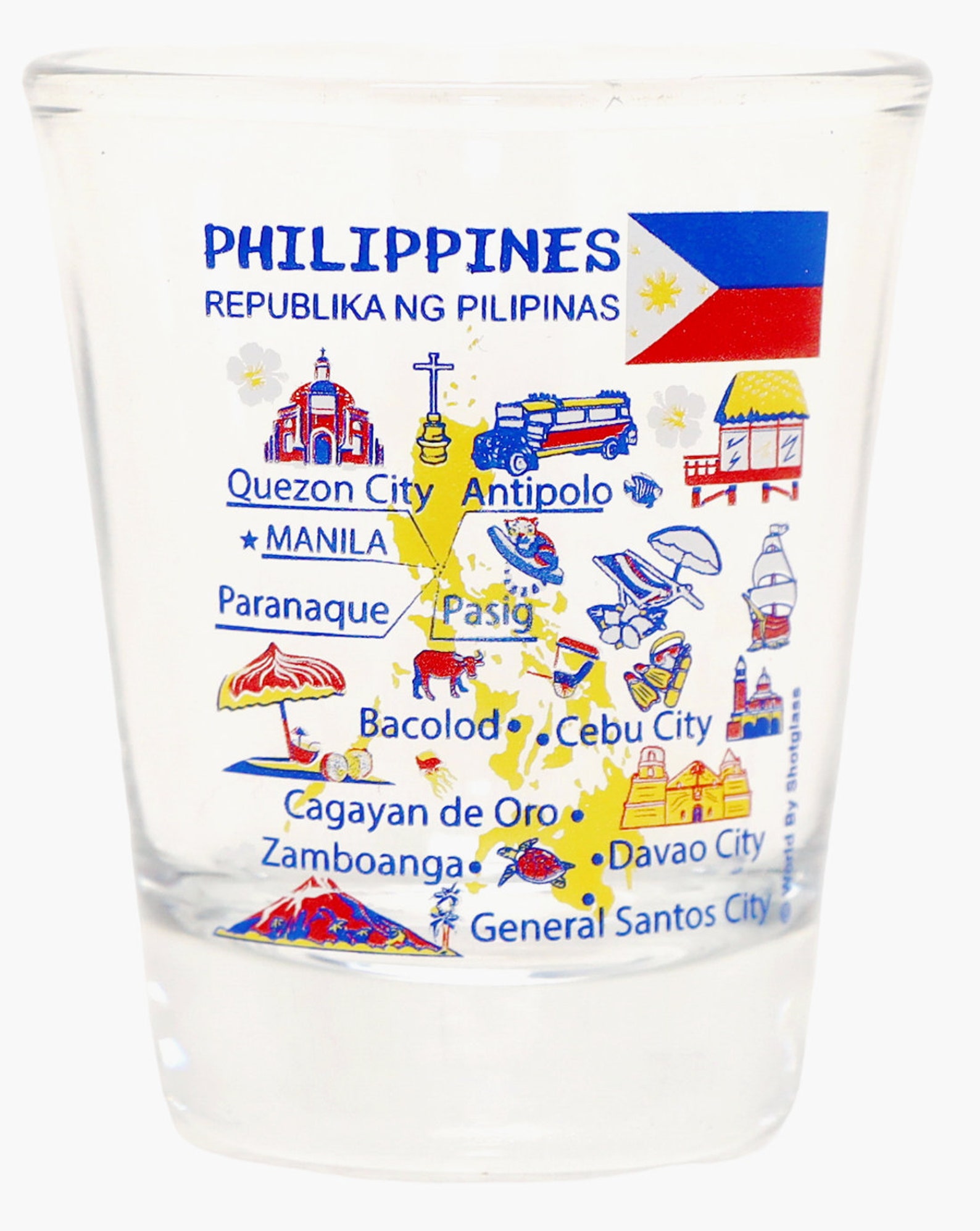 Philippines Landmarks and Icons Collage Shot Glass - Etsy