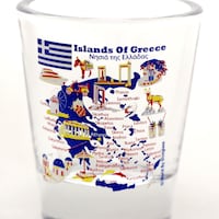 Crete Greece Landmarks and Icons Collage Shot Glass - Etsy