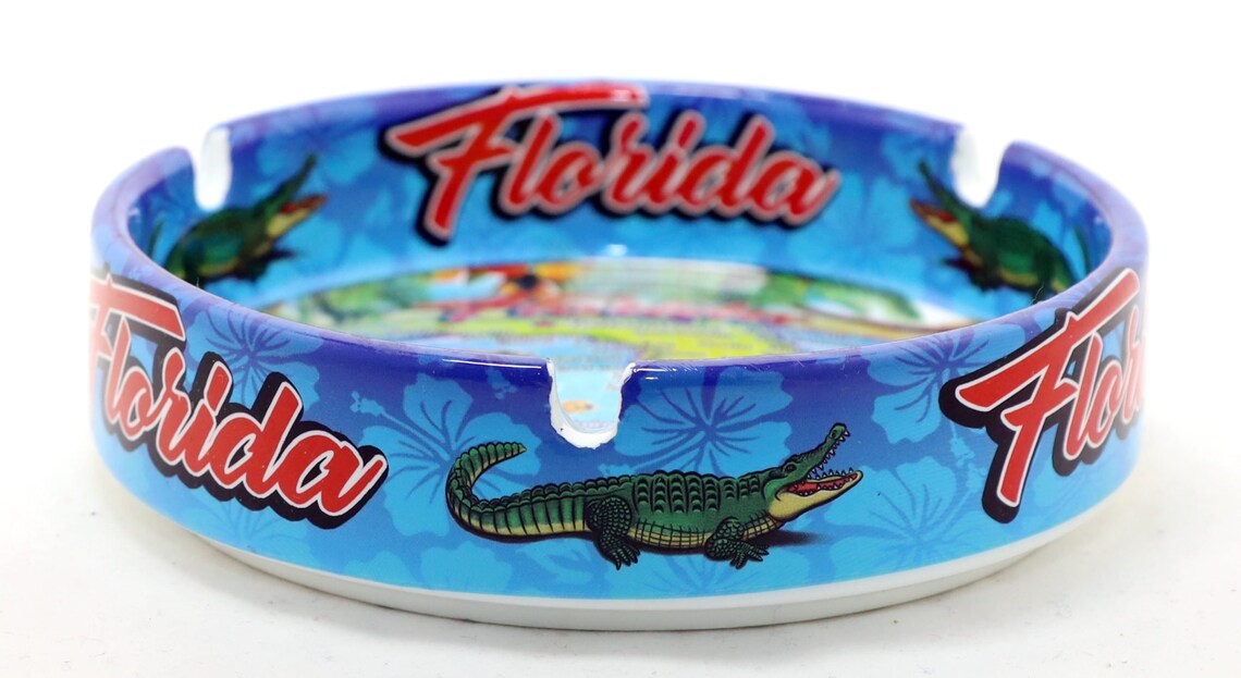 Florida Map Full Wrap Porcelain Ashtray 5 - Etsy