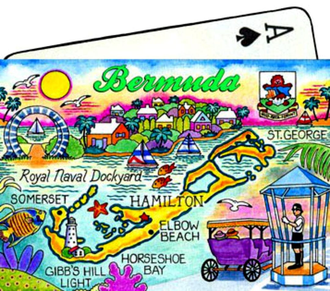 Bermuda Map Collectible Souvenir Playing Cards - Etsy