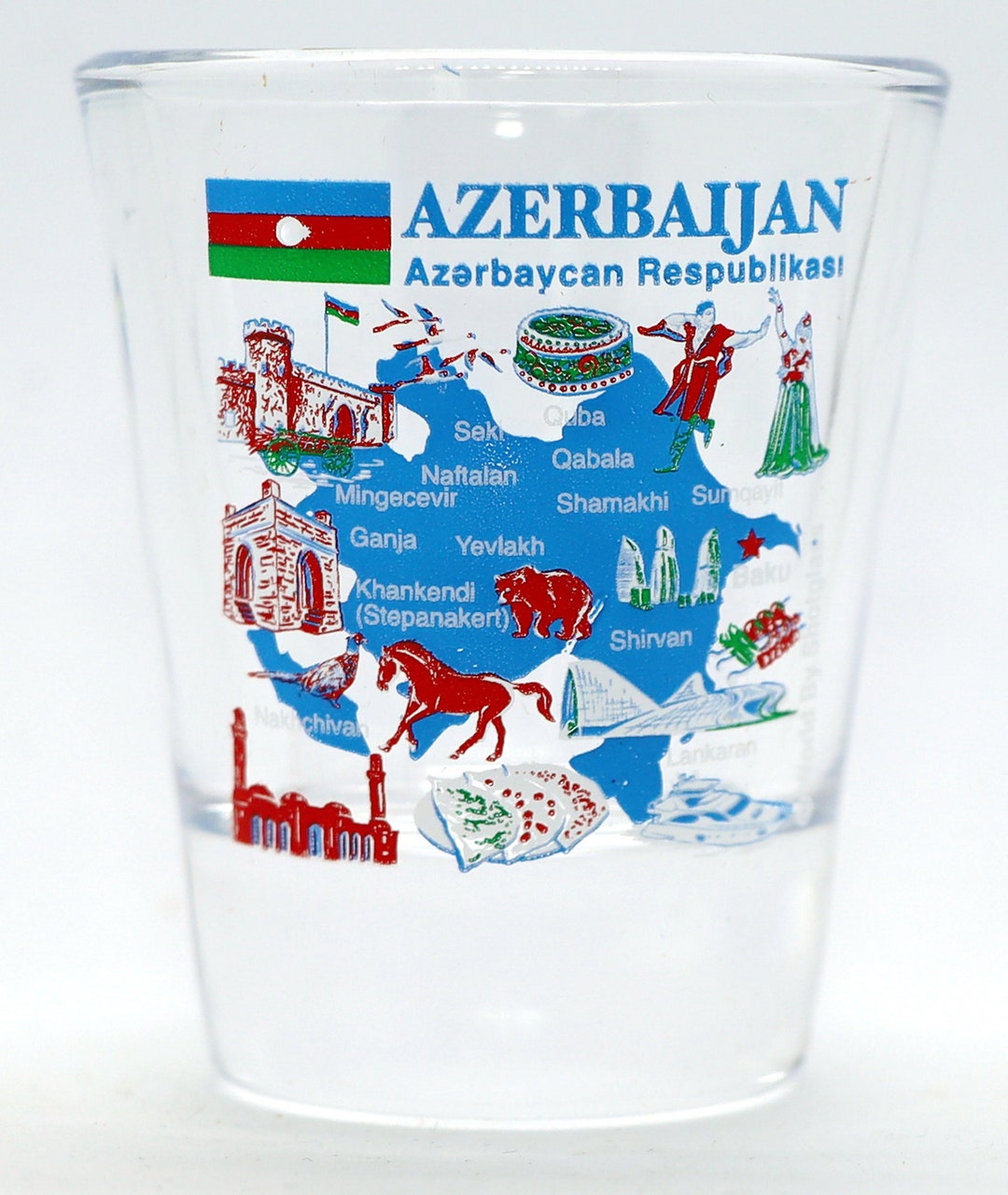 Azerbaijan Landmarks and Icons Collage Shot Glass - Etsy