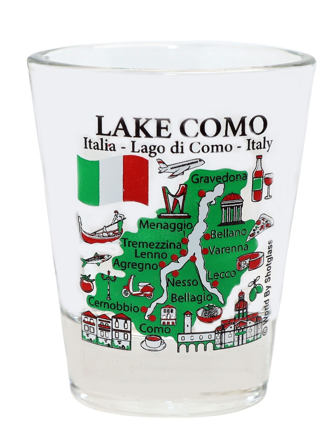 Lake Como Italy Landmarks and Icons Collage Shot Glass - Etsy