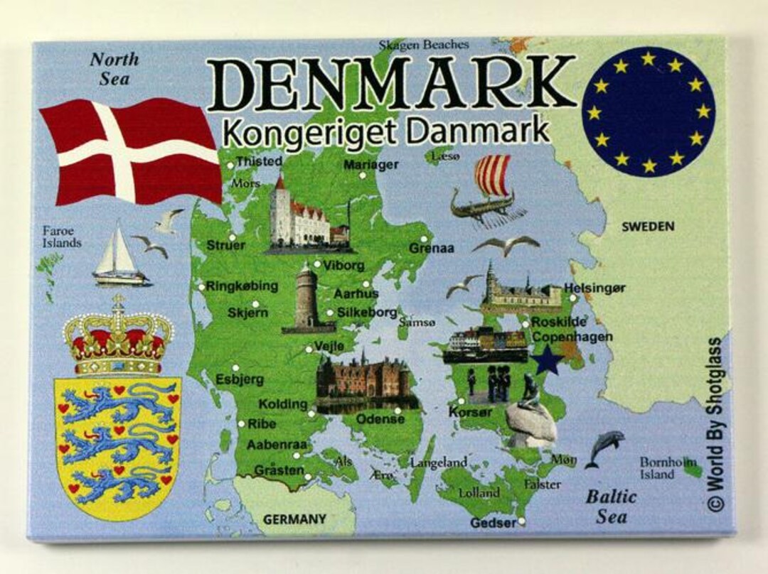 Denmark EU Series Souvenir Fridge Magnet 2.5 Inches X 3.5 Inches - Etsy