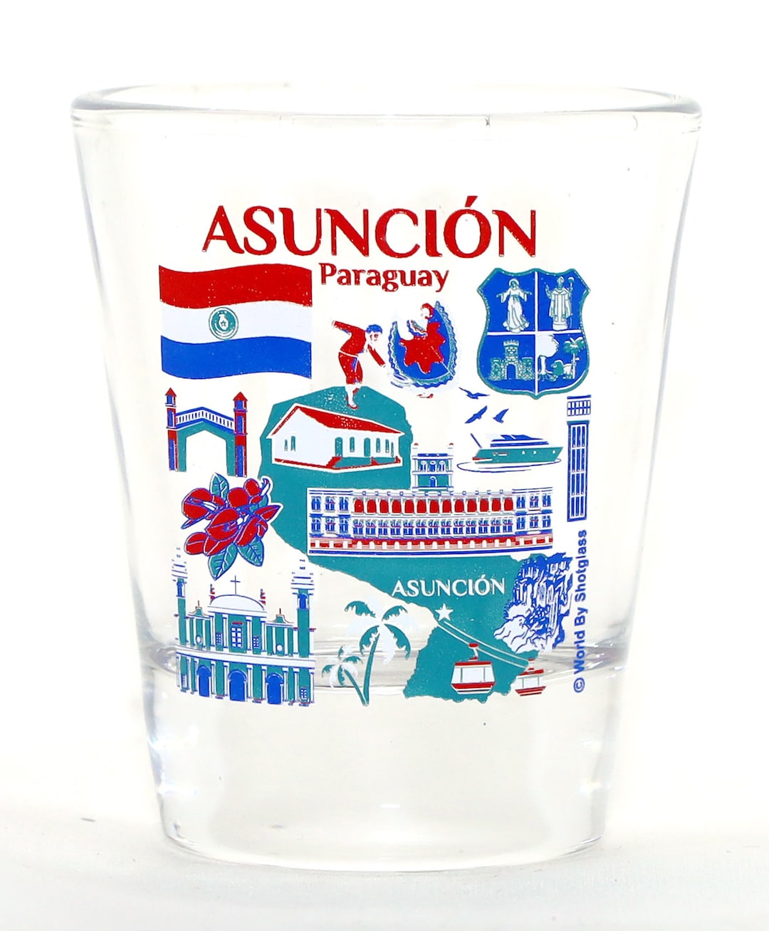 Asuncion Paraguay Landmarks and Icons Collage Shot Glass - Etsy