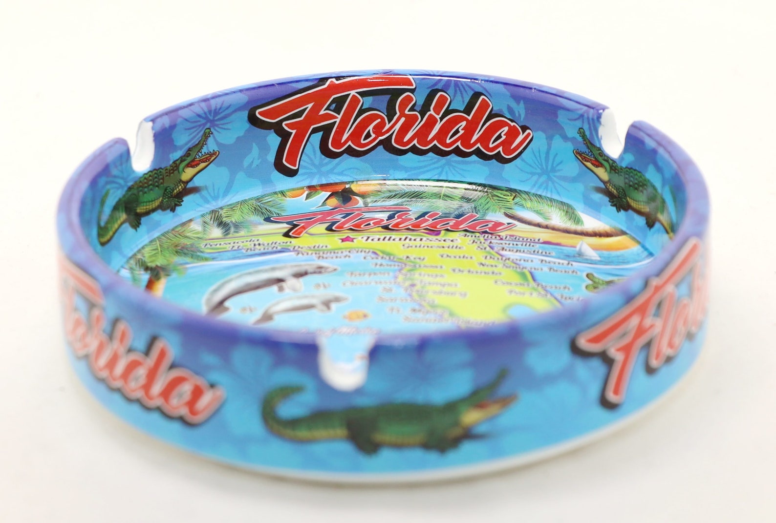 Florida Map Full Wrap Porcelain Ashtray 5 - Etsy