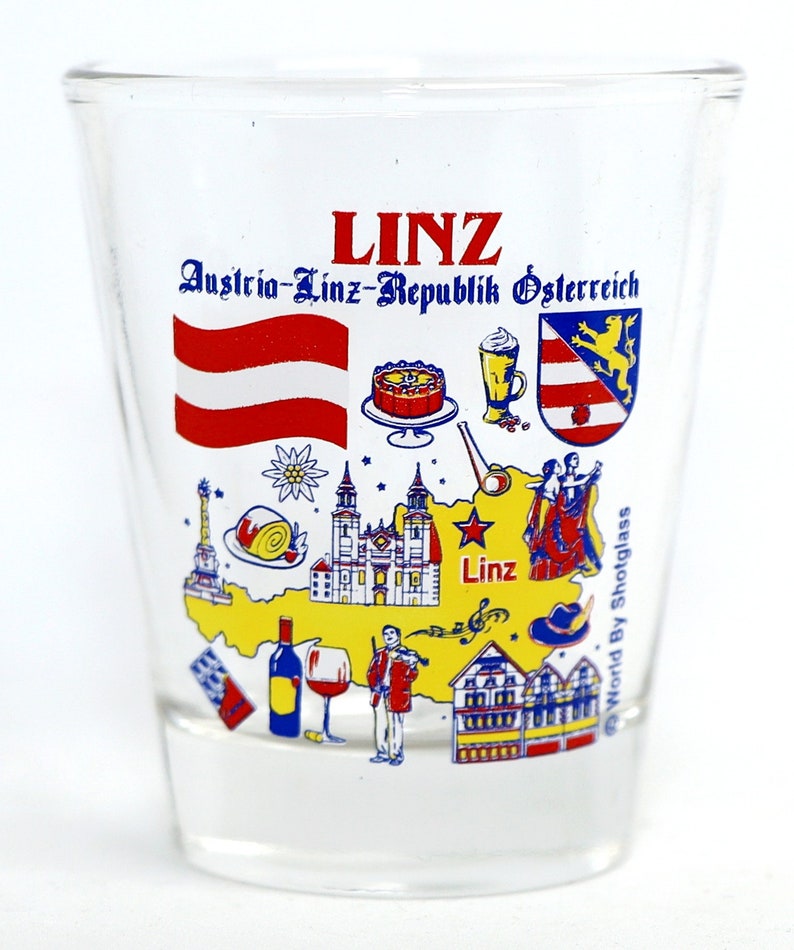 Linz Austria Landmarks and Icons Collage Shot Glass - Etsy