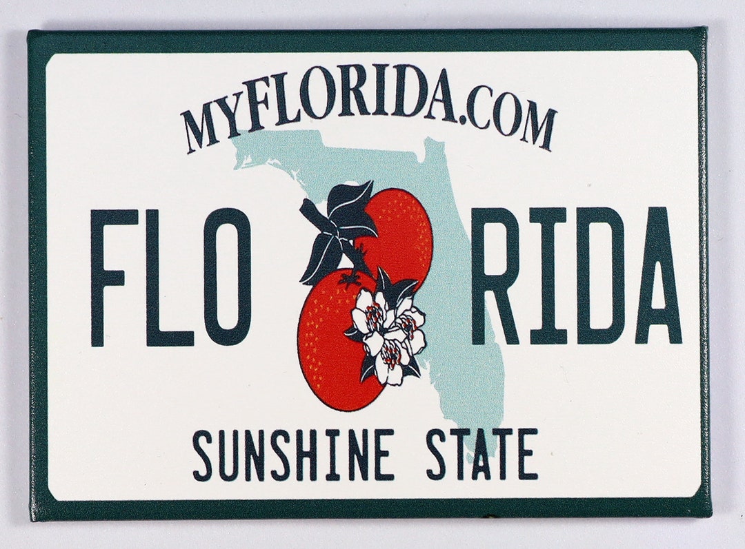 Florida License Plate Fridge Collector's Souvenir Magnet 2.5" X 3.5 - Etsy