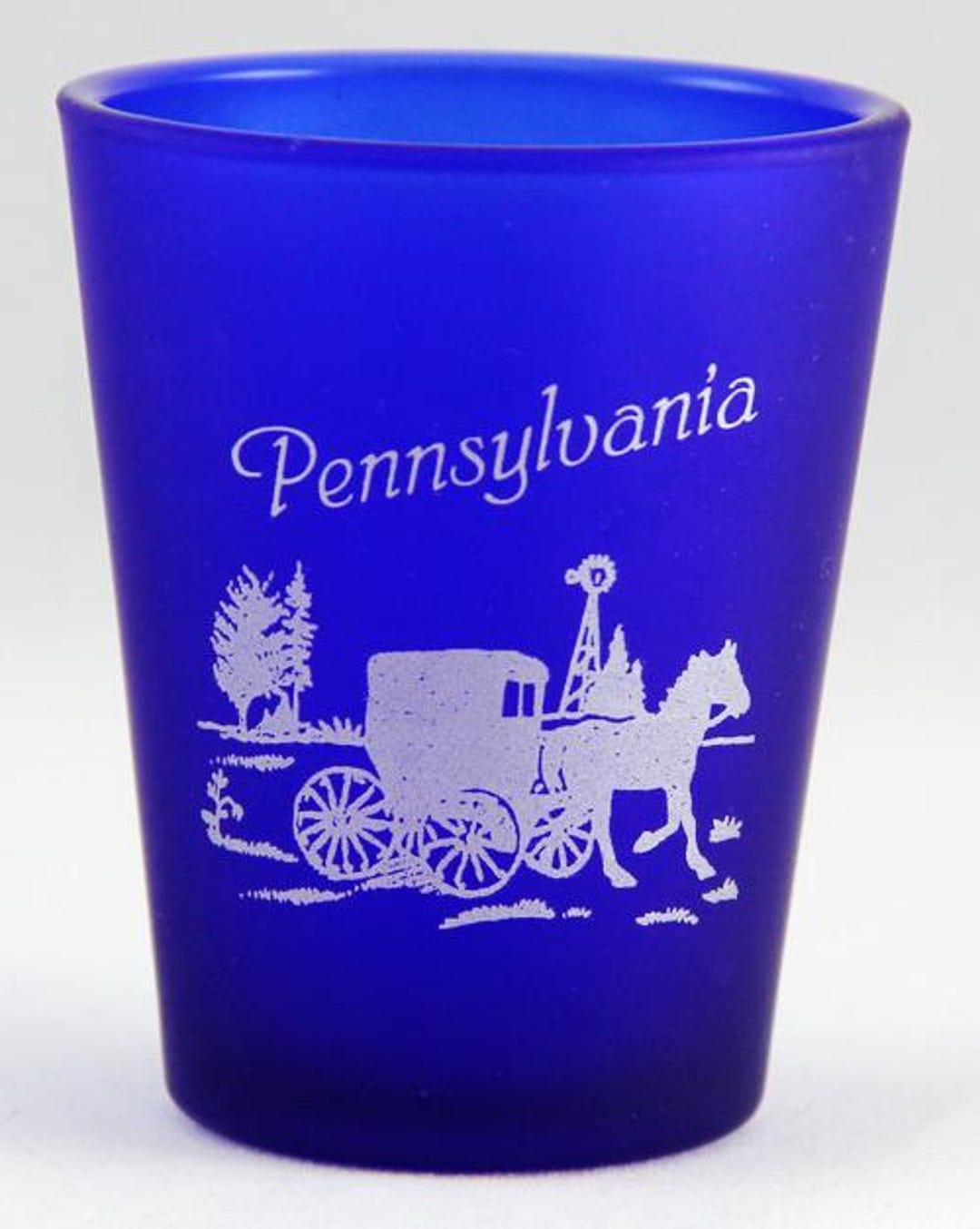 Pennsylvania Cobalt Blue Amish Scene Shot Glass - Etsy